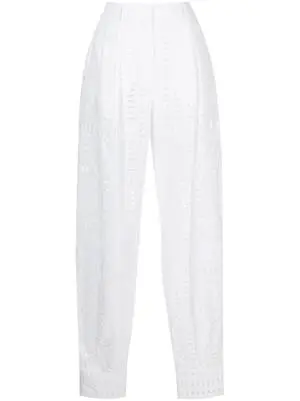Alberta Ferretti Cutout High-waisted Trousers - White