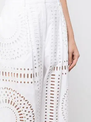 Alberta Ferretti Cutout High-waisted Trousers - White