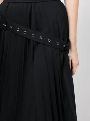 Rokh Belted Pleated Asymmetric Skirt In Blue - 53% Off | Editorialist