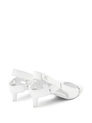 COURREGES Racer Leather Slingback Pumps - White