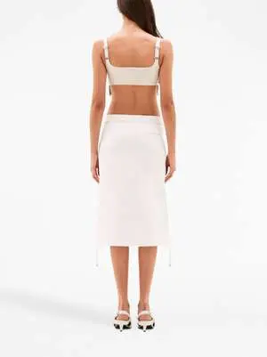 COURREGES Racer Leather Slingback Pumps - White