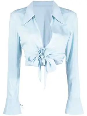 SYSTEM Tie-fastening Cropped Blouse