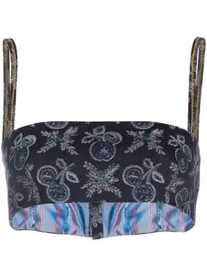 Etro Patterned Jacquard Bralette - Blue