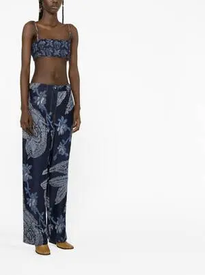 Etro Patterned Jacquard Bralette - Blue