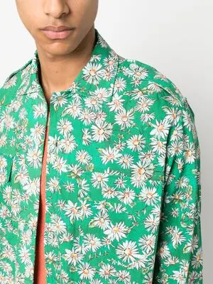 Rhude Daisy-print Long-sleeved Shirt