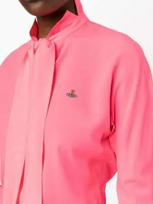VIVIENNE WESTWOOD Logo-embroidered Tie-fastening Shirt