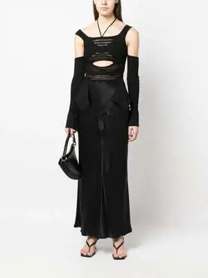 ANDREĀDAMO Cut-out Knitted Top - Black