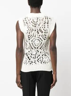 TOM FORD Open-knit Silk Top
