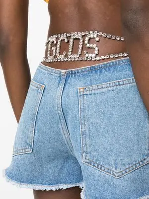 Gcds High-waisted Denim Shorts