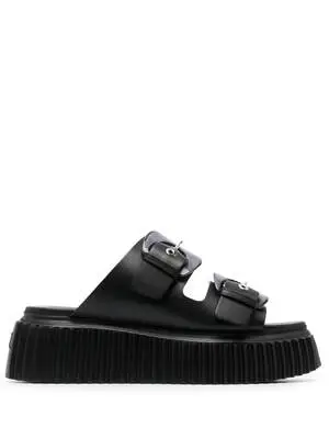 Agl Agatha Double-buckle Slippers - Black