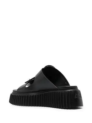 Agl Agatha Double-buckle Slippers - Black