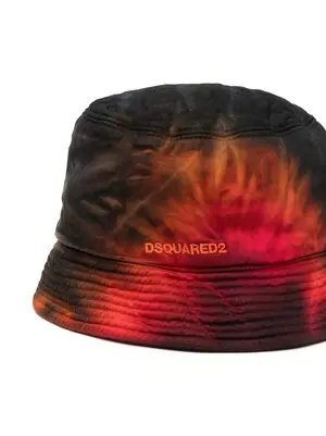 Dsquared2 Tie-dye Embroidered-logo Bucket Hat