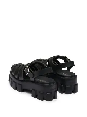 Prada 70mm Monolith Caged Rubber Sandals - Black