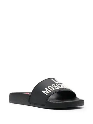 Moschino 3d Logo Flat Slides