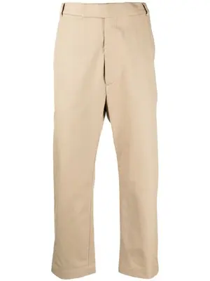 Thom Browne Cropped Cotton Chinos - Brown