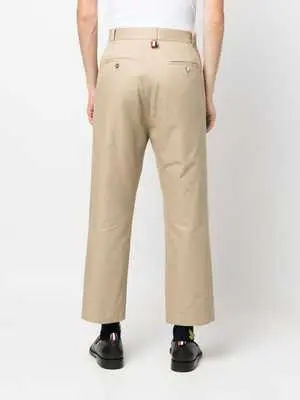 Thom Browne Cropped Cotton Chinos - Brown