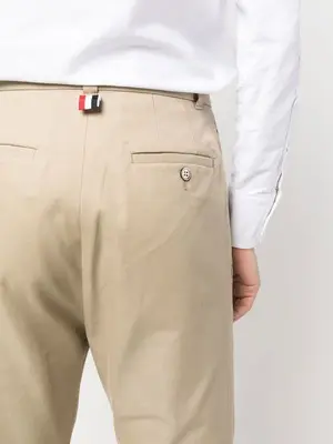 Thom Browne Cropped Cotton Chinos - Brown