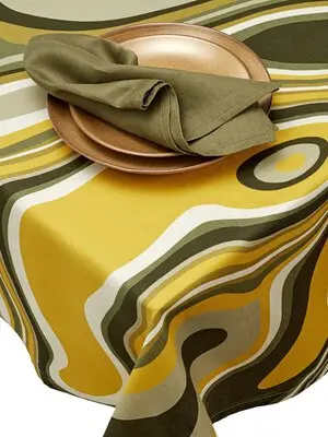 L'Objet Sateen Waves Linen Tablecloth