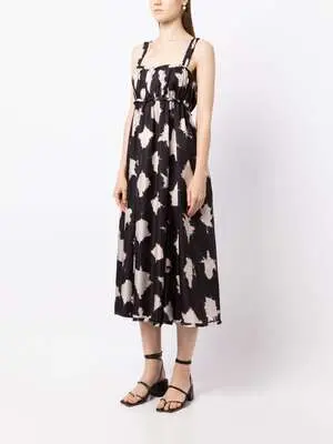 Ulla Johnson Abstract-print Silk Midi Dress