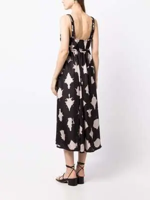 Ulla Johnson Abstract-print Silk Midi Dress