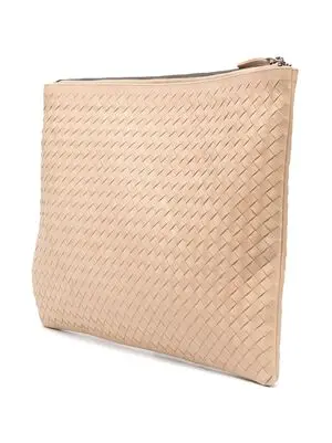 Dragon Diffusion Woven Leather Clutch Bag - Neutrals