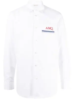 Alexander McQueen Embroidered Monogram Logo Shirt - White