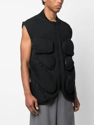 Off-White Multipockets Waffle-knit Gilet
