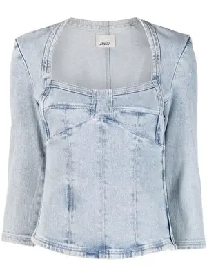 Isabel Marant Étoile Vanio Denim Top - Blue