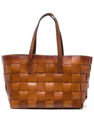 Dragon Diffusion Woven Leather Tote Bag - Brown