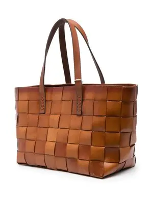Dragon Diffusion Woven Leather Tote Bag - Brown