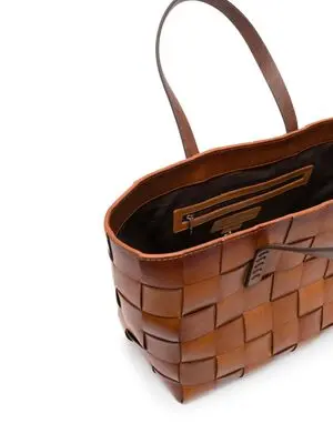 Dragon Diffusion Woven Leather Tote Bag - Brown