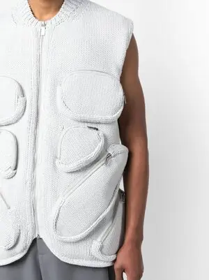 Off-White Multiple-pocket Knit Gilet