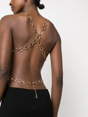NISSA Chain-link Open-back Mini Dress