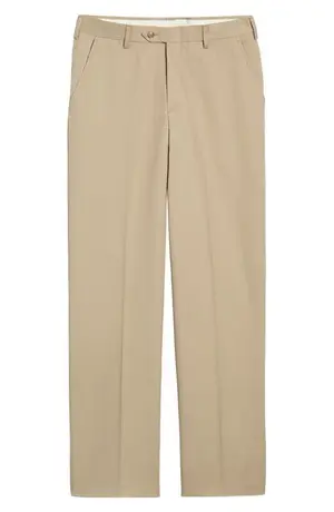 Berle Classic Fit Microfiber Trousers - Tan
