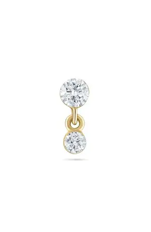 MARIA TASH Invisible Set Diamond Dangle Stud Earring - Yellow Gold