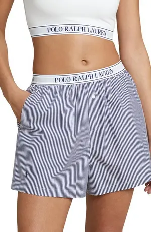 Polo Ralph Lauren Boxer Pajama Shorts - Purple Stripes