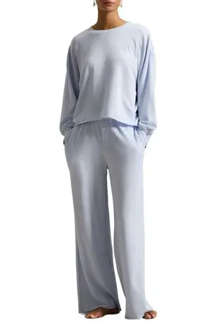 Polo Ralph Lauren Sweatshirt & Wide Leg Pajamas - Xenon Blue
