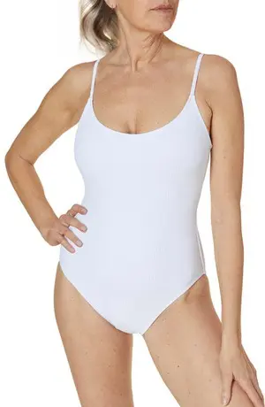 ANDIE Amalfi Ribbed One-piece Swimsuit - White