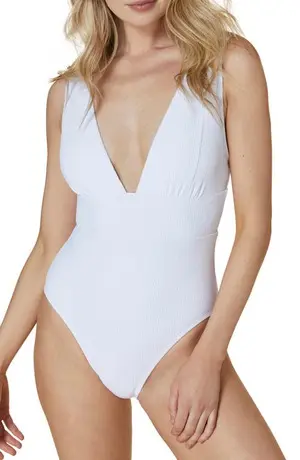 ANDIE Mykonos Ribbed One-piece Swimsuit - White