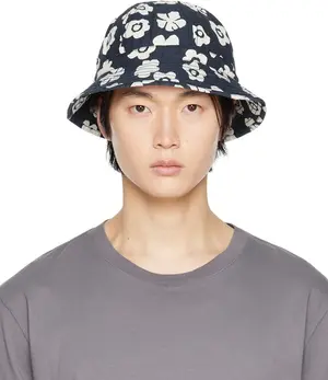 Universal Works Universal Works Navy & White Naval Bucket Hat - Indigo