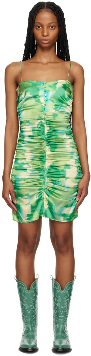 GANNI GANNI SSENSE Exclusive Minidress - 796 Lily Green