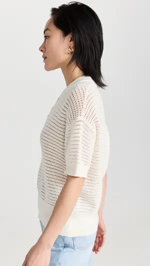 Varley Callie Knit Top - Egret