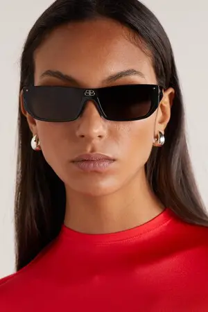 Balenciaga Shield Bb Rectangular-frame Acetate Sunglasses