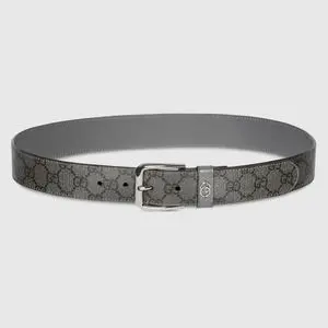 Gucci Belt With Interlocking G Detail - Grey