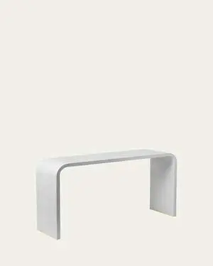 Aerin Faux Shagreen Console Table - Grey