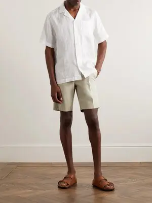 SLOWEAR Slim-fit Straight-leg Stretch-cotton Poplin Bermuda Shorts