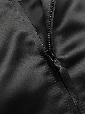 Golden Bear Leather-trimmed Sukajan Bomber Jacket - Black