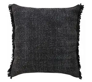 OX BAY TRADING CO. Ox Bay Solid Stonewash Throw Pillow With Fringe - One-color