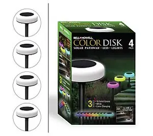 BELL & HOWELL Bell + Howell Solar Powered Color Changing Disk Lights 4-pack - One-color