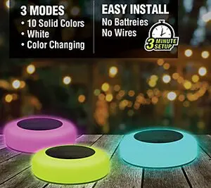 BELL & HOWELL Bell + Howell Solar Powered Color Changing Disk Lights 4-pack